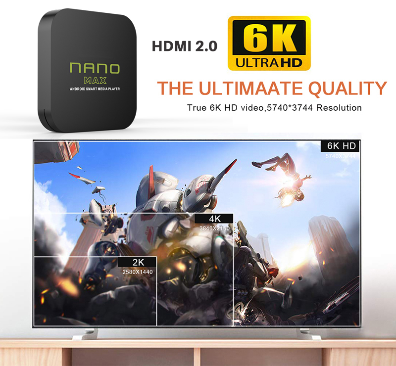 JUSTOP NANO MAX Android TV Box 4GB RAM 64GB ROM Android 12.0 OS Quad ...
